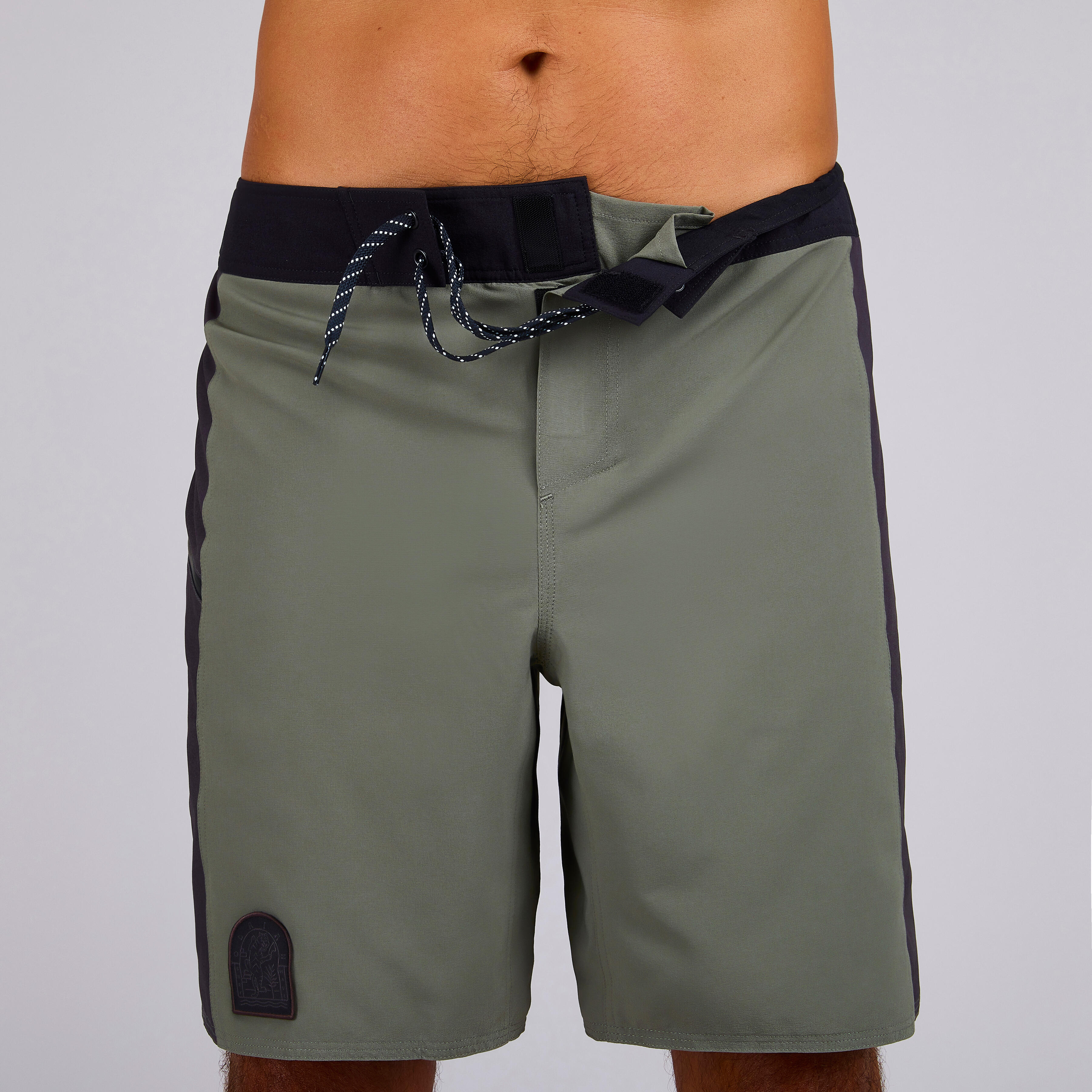 Short de surf 19 po homme, 500 - Vert Kaki Cendr - Olaian - Décathlon