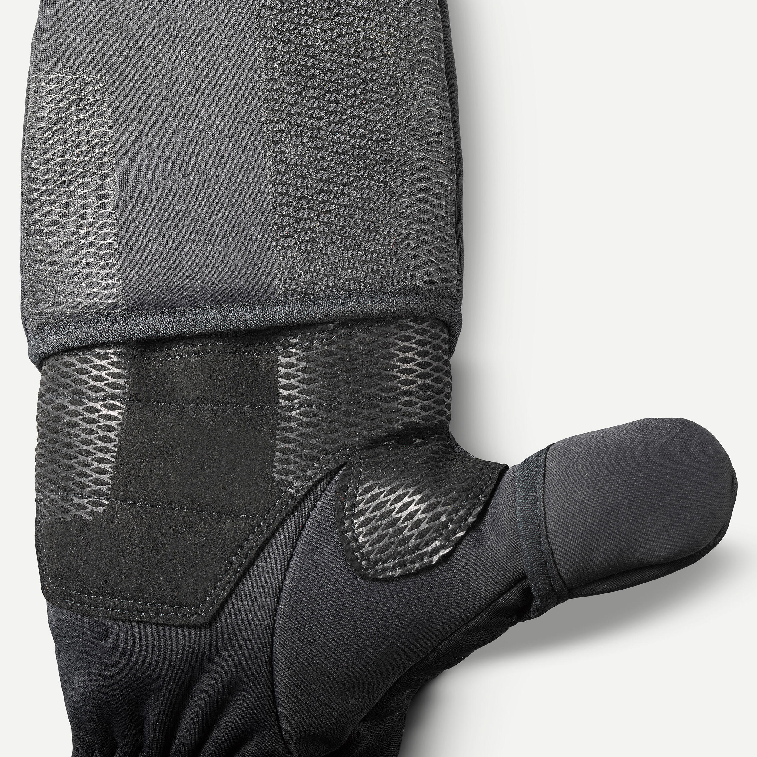 Fingerless Gloves with Warm Windproof Mittens - MT 900 - smoked black ...