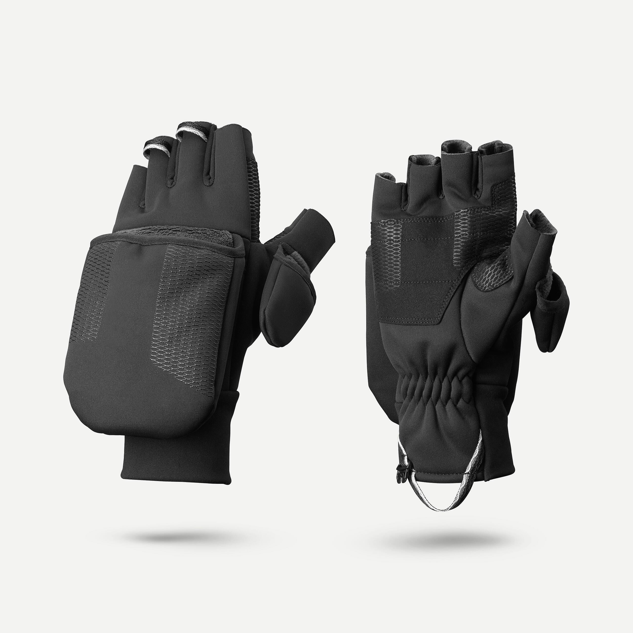 Adult warm and windproof mountain trekking mittens - MT900 black