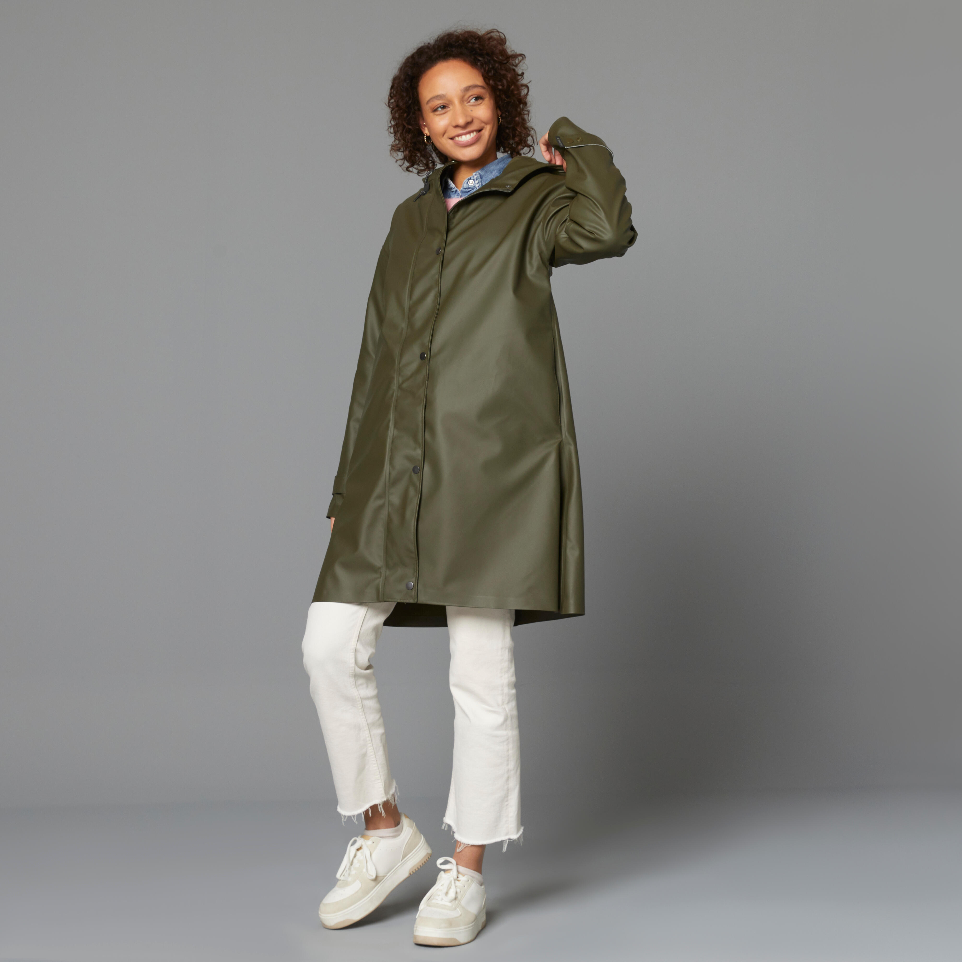 Unisex Waterproof City Cycling Parka - Khaki - Decathlon