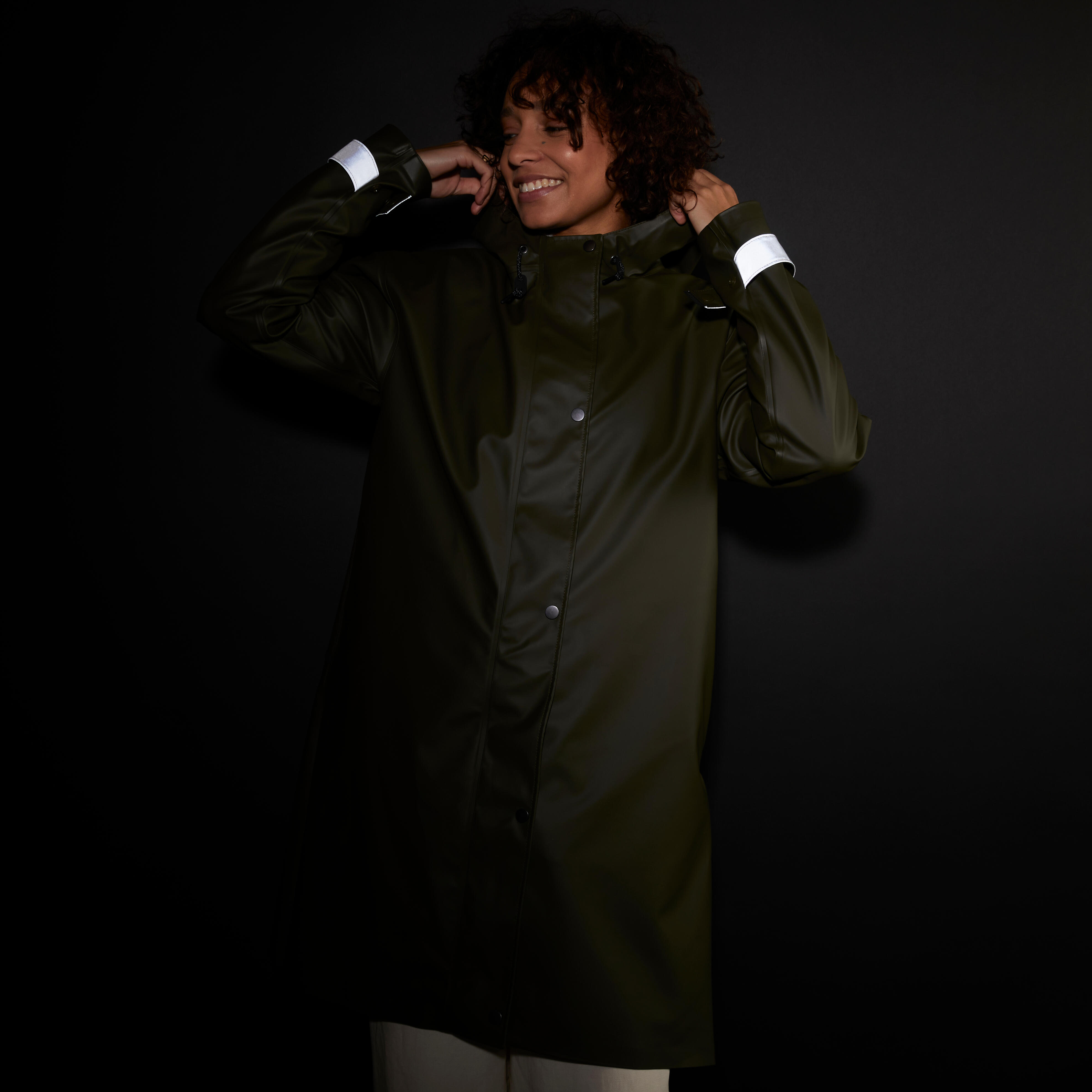 Unisex Waterproof City Cycling Parka - Khaki - Decathlon