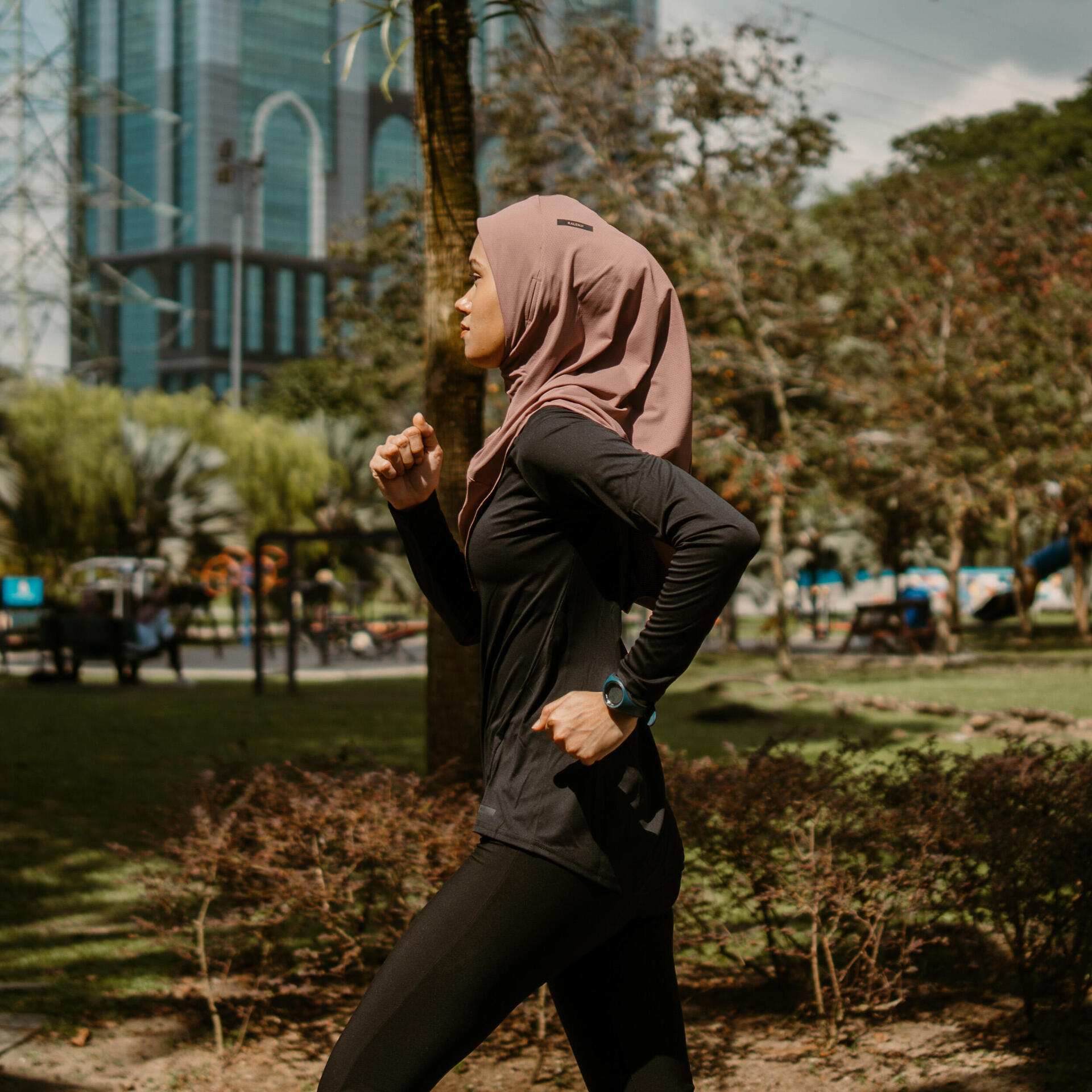 Sports Running Hijab With Earphone Opening V2