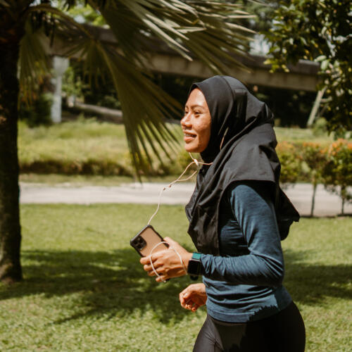 Running Hijab Black