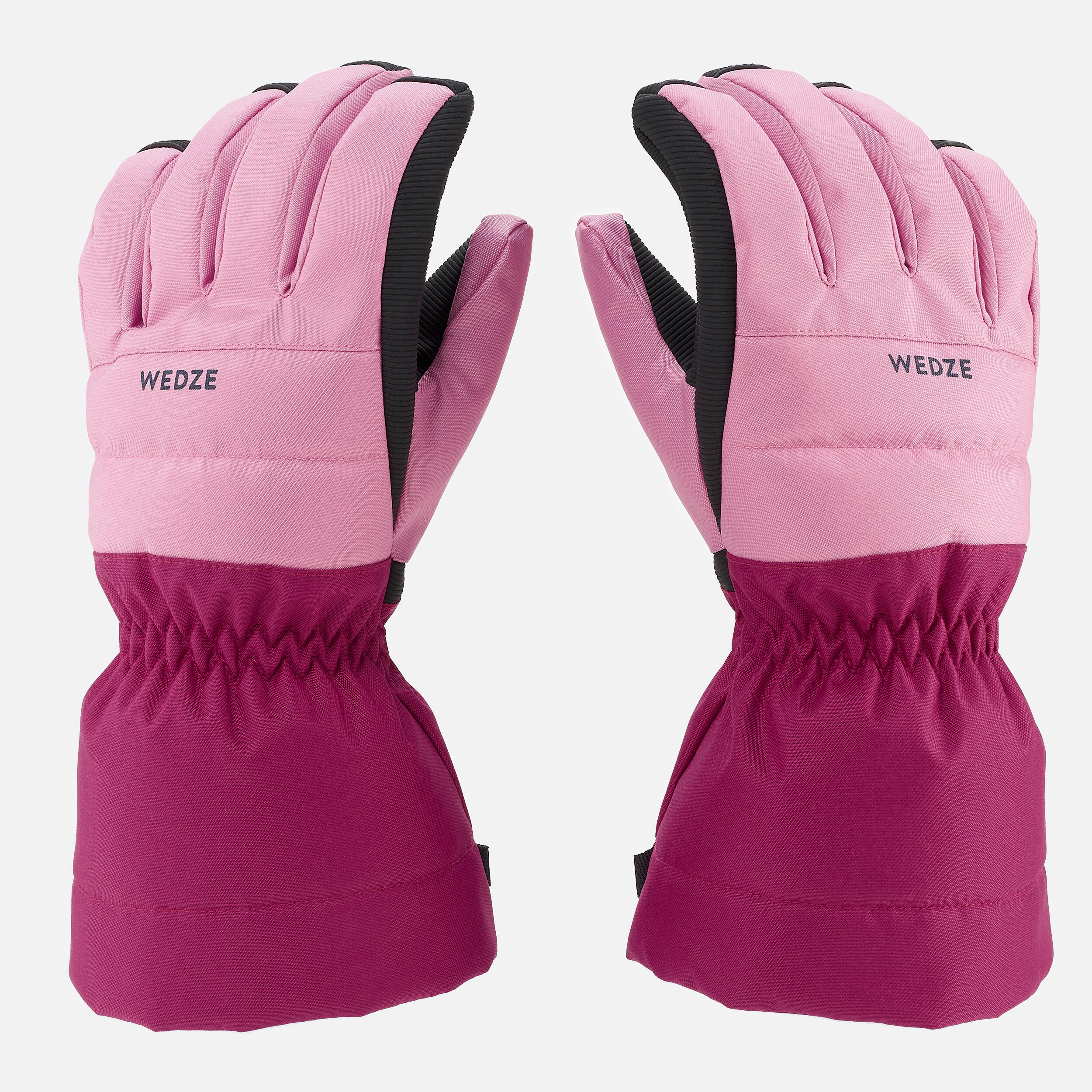KIDS’ WARM AND WATERPROOF SKI GLOVES 500 Pink