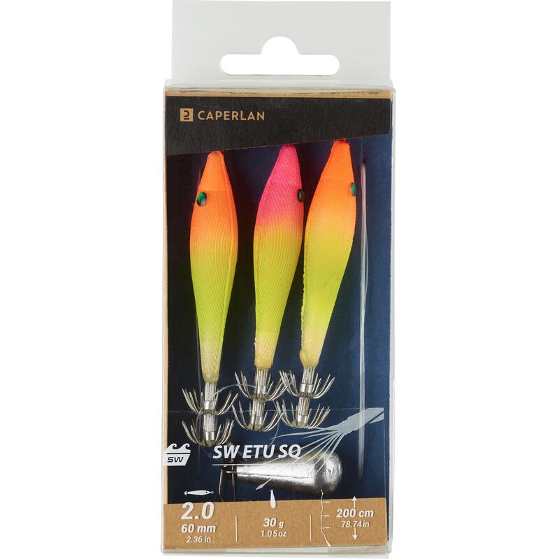 Kit prêt à pêcher SW ETU KIT SQ 3 turluttes pêche des seiches et ...