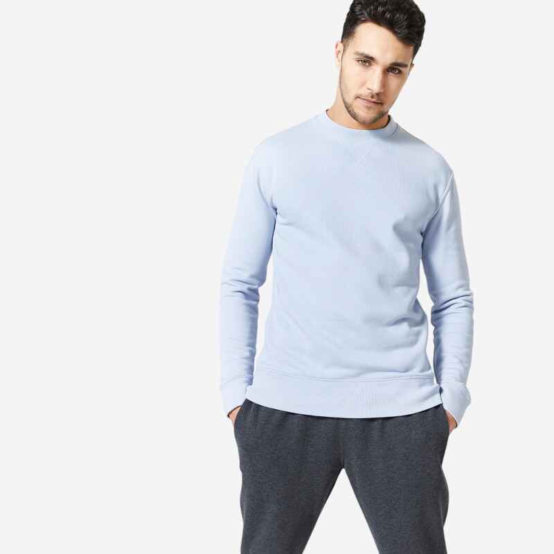 Men's Fitness Crew Neck Sweatshirt 500 Essentials - Grey - Decathlon