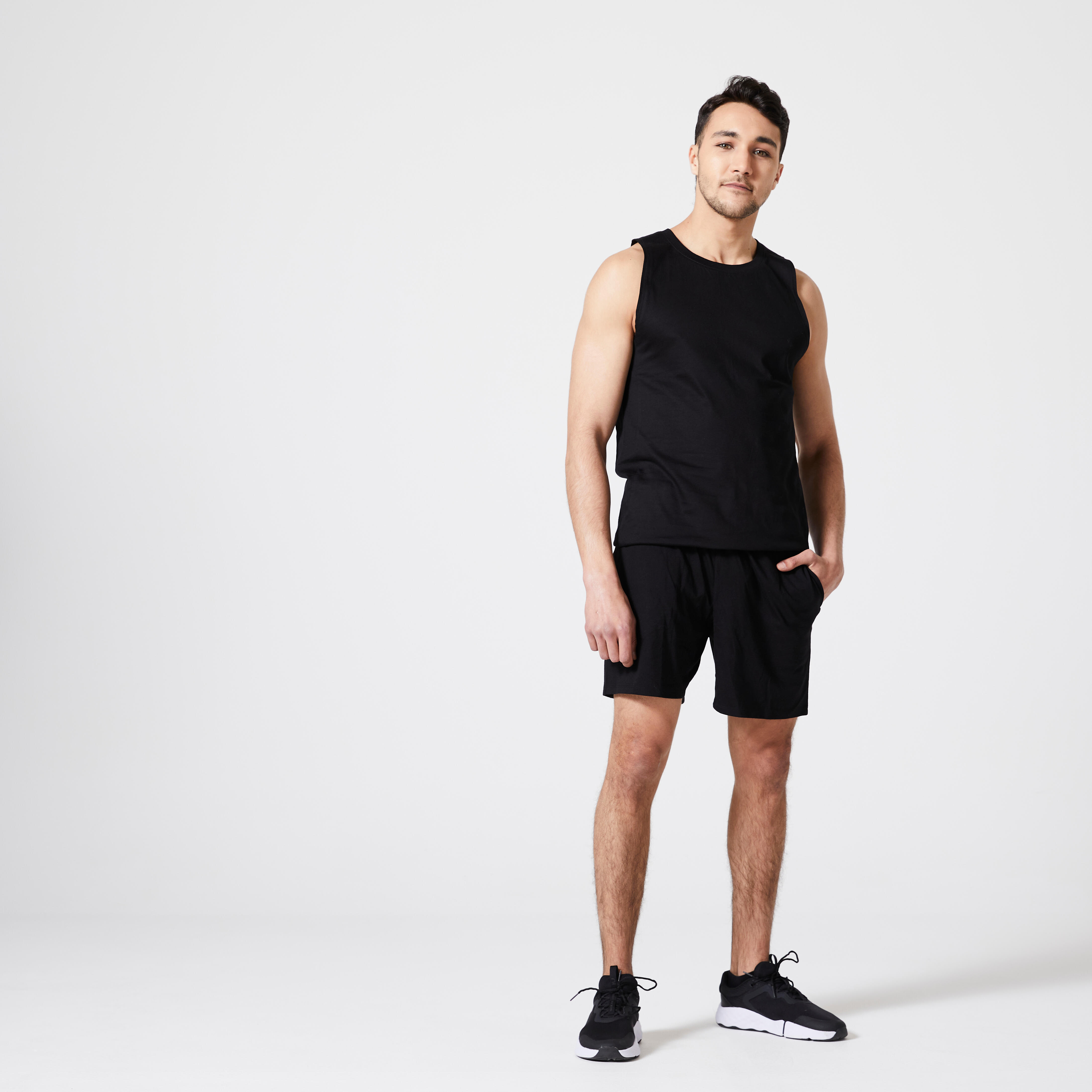Men's Regular-Fit Tank Top 100 - Black - Decathlon