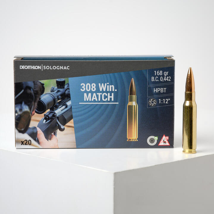 SOLOGNAC Munitie voor sportschieten 308 Winchester HPBT Match x20 ...