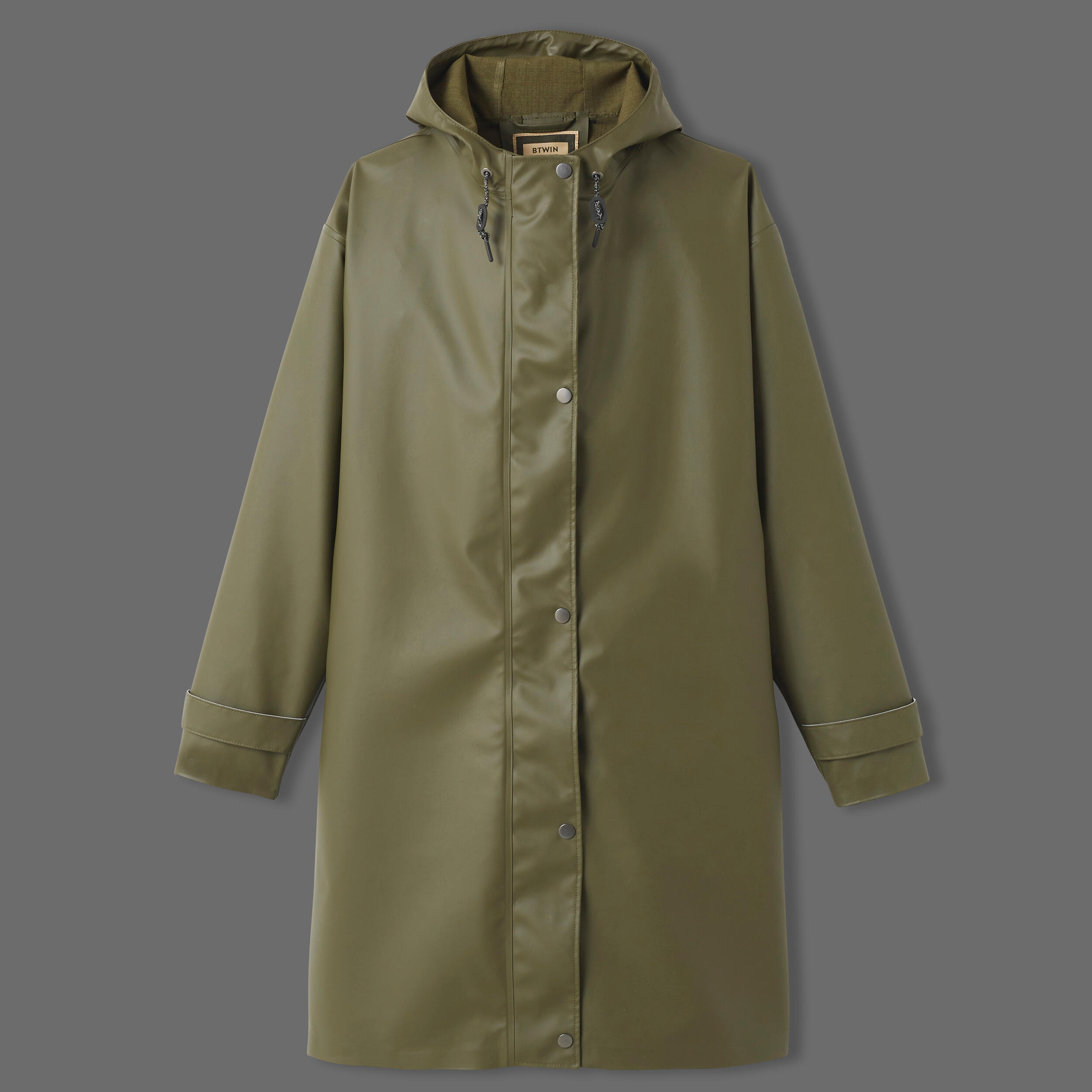 Unisex Waterproof City Cycling Parka - Khaki - Decathlon