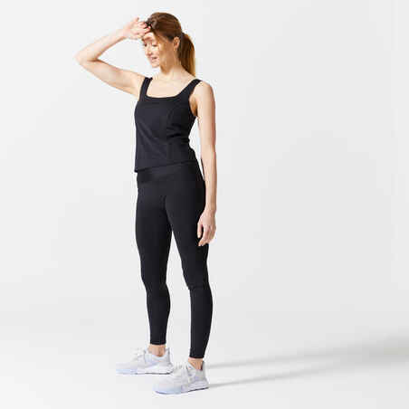 Top mit Bustier Damen - 520 schwarz - Decathlon