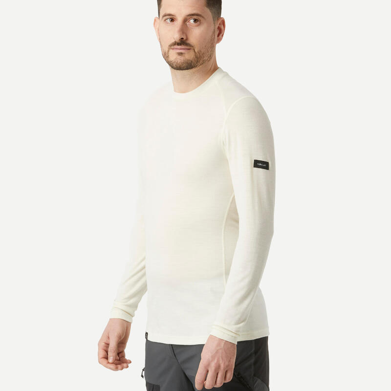 FORCLAZ Shirt met lange mouwen in 100% merinowol heren MT500 | Decathlon