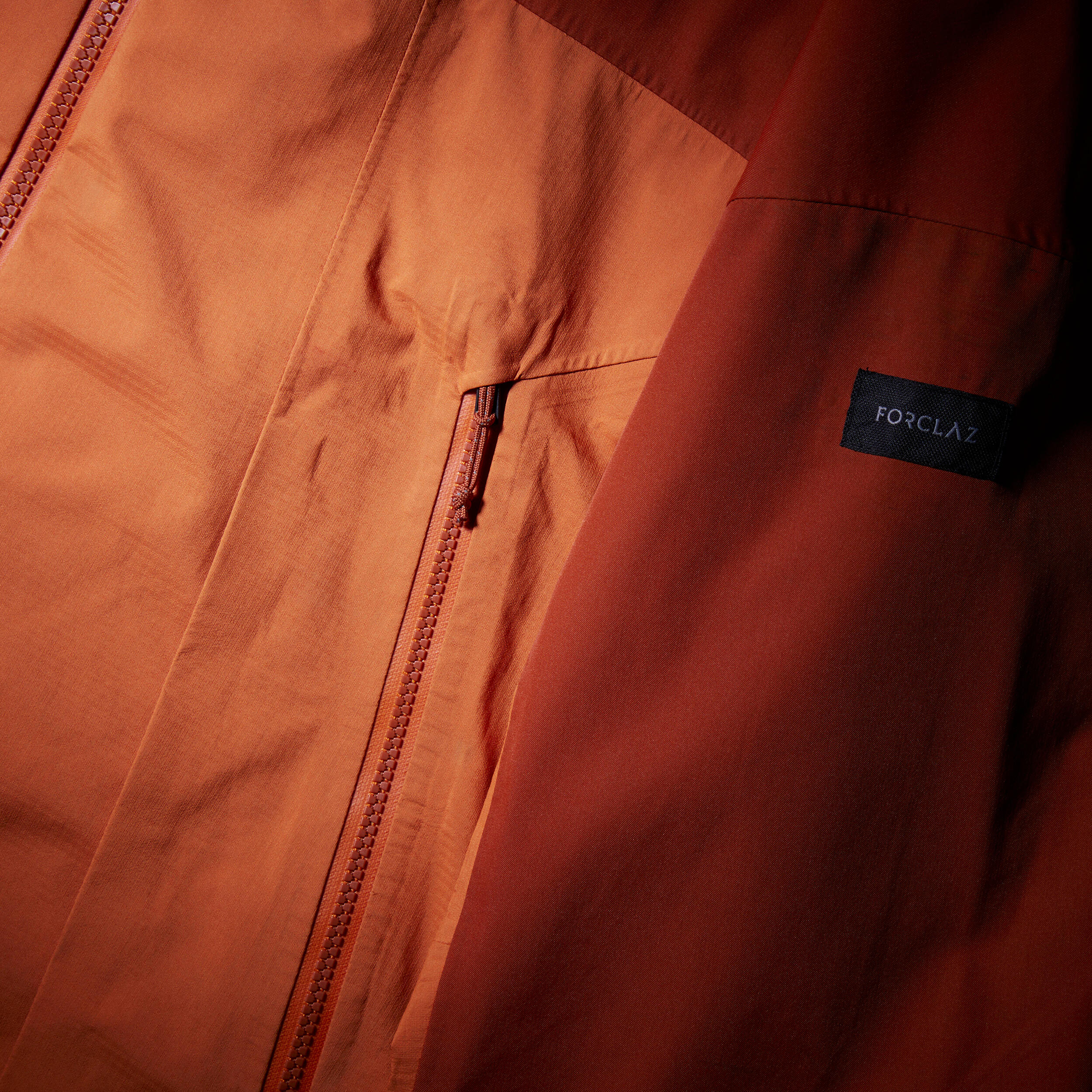 Men Trekking Waterproof Jacket Forclaz Trek 500 - Orange