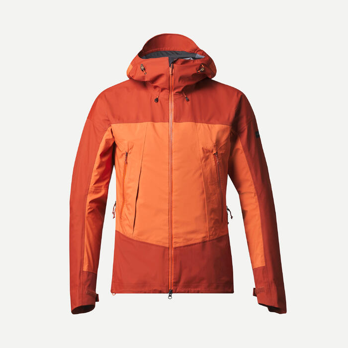 Men Trekking Waterproof Jacket Forclaz Trek 500 - Orange
