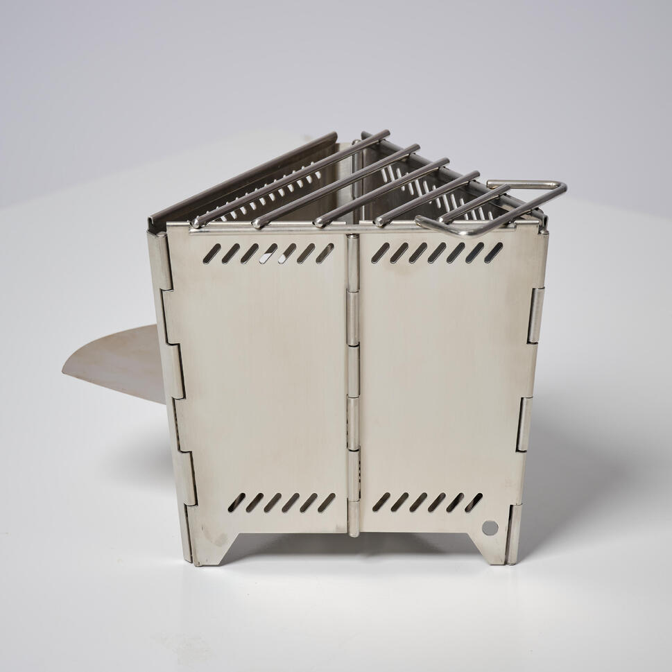 Réchaud à bois pliable bushcraft bivouac acier inoxydable SOLOGNAC ...