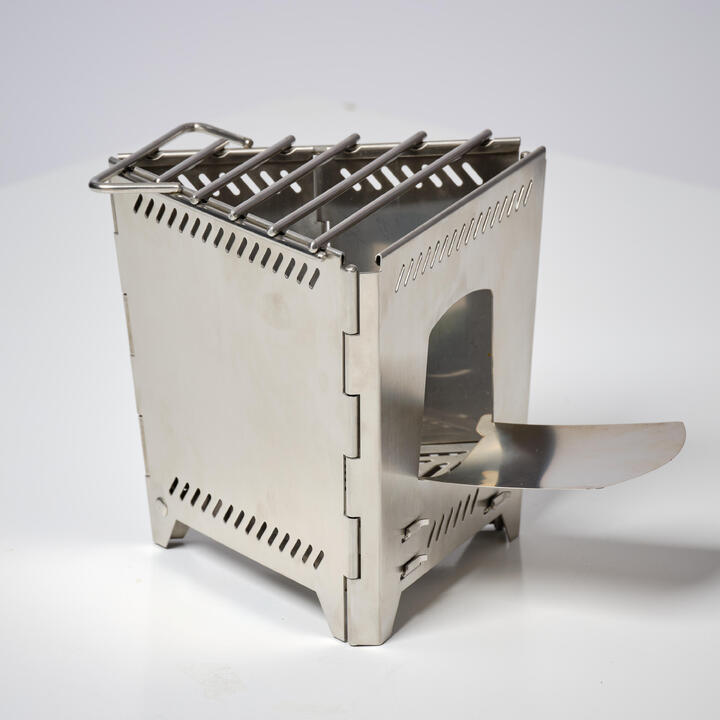 Réchaud à bois pliable bushcraft bivouac acier inoxydable SOLOGNAC ...