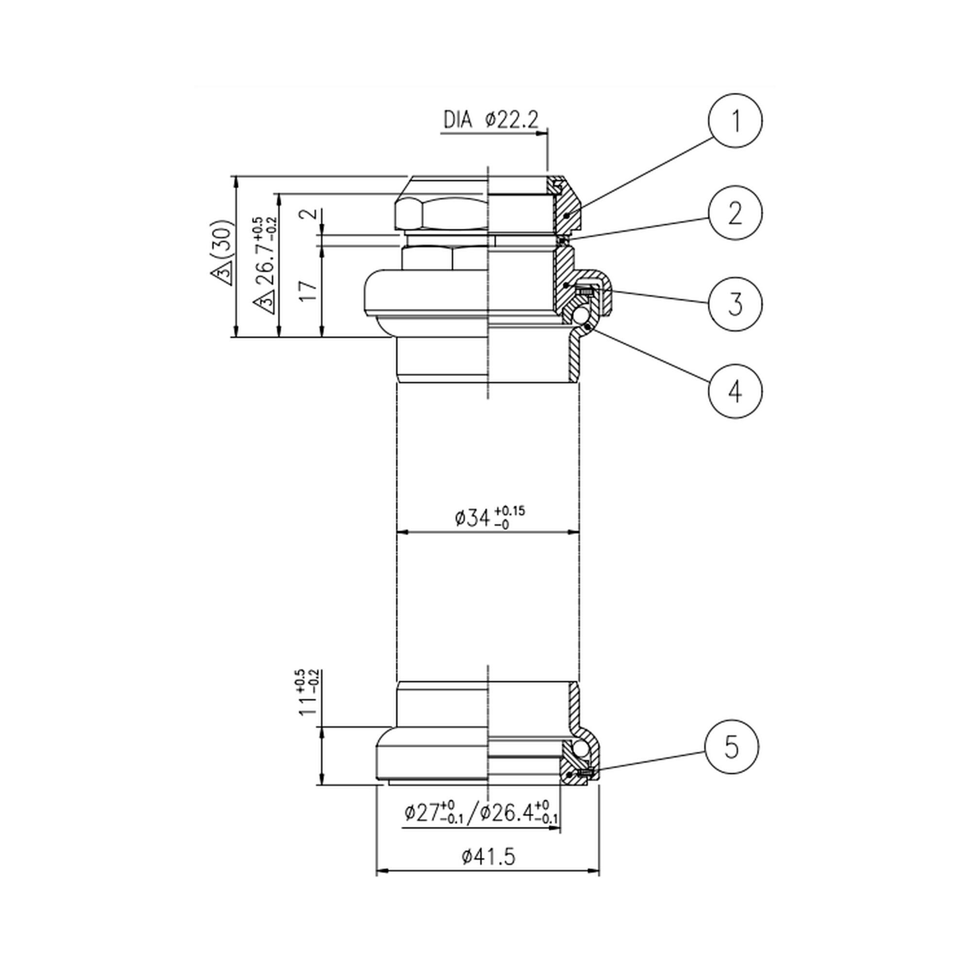 Elops 500 Cycling Threaded Headset 1” - Silver - Elops - Decathlon