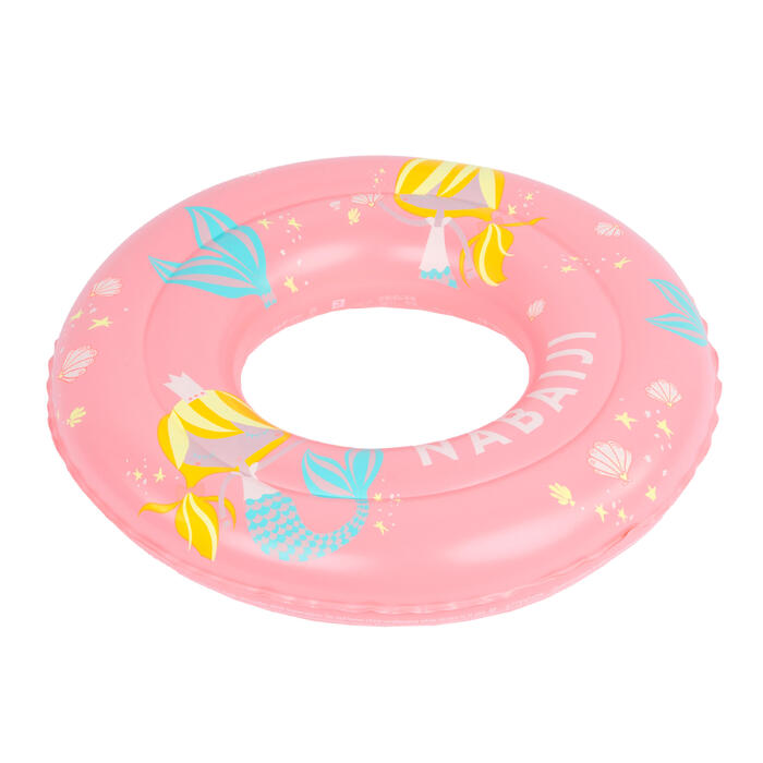 Kids’ Inflatable Pool Ring 51 cm - Pink with Blue MERMAID print Kids 3 ...