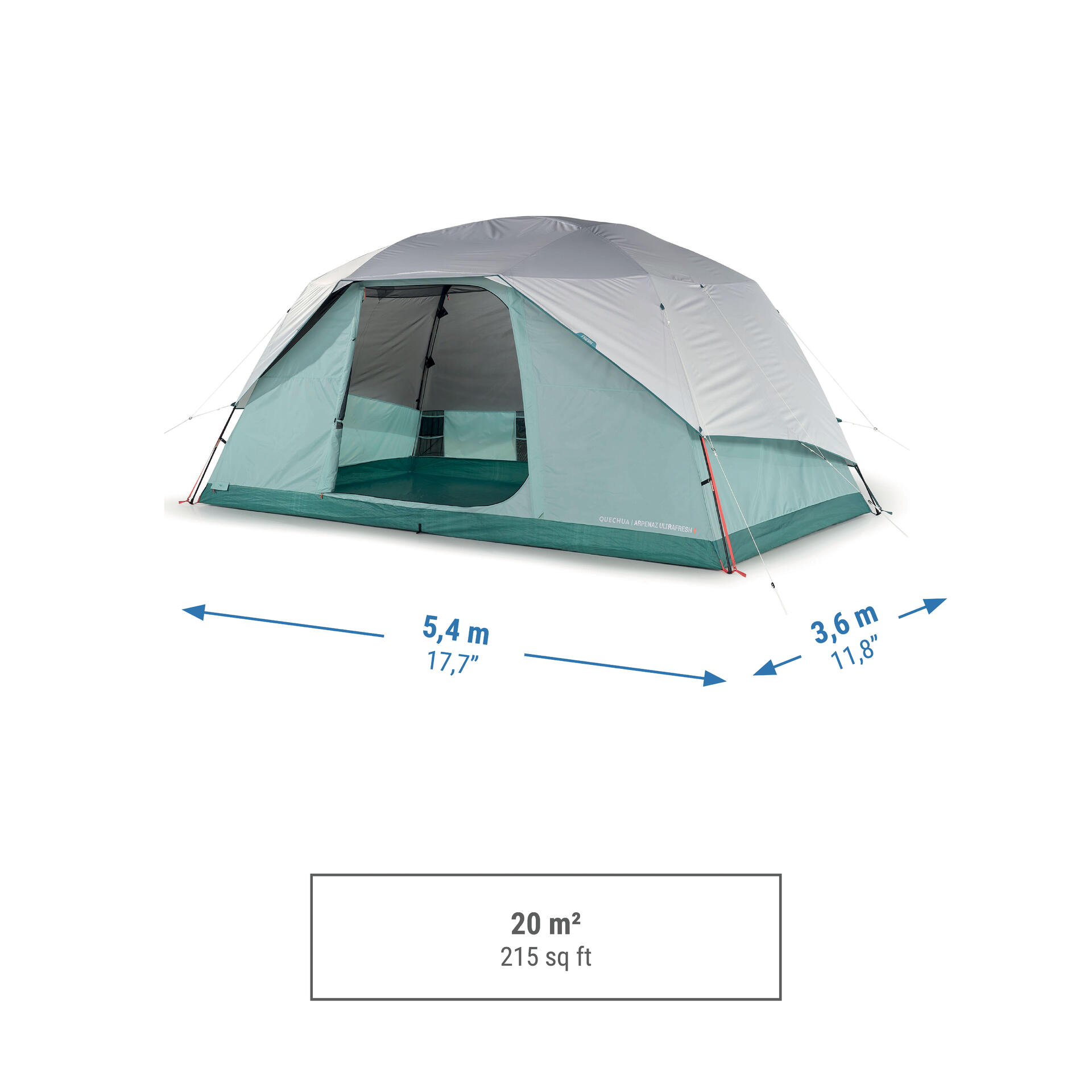 Camping tent with poles - Arpenaz 6 ULTRAFRESH - 6 Person