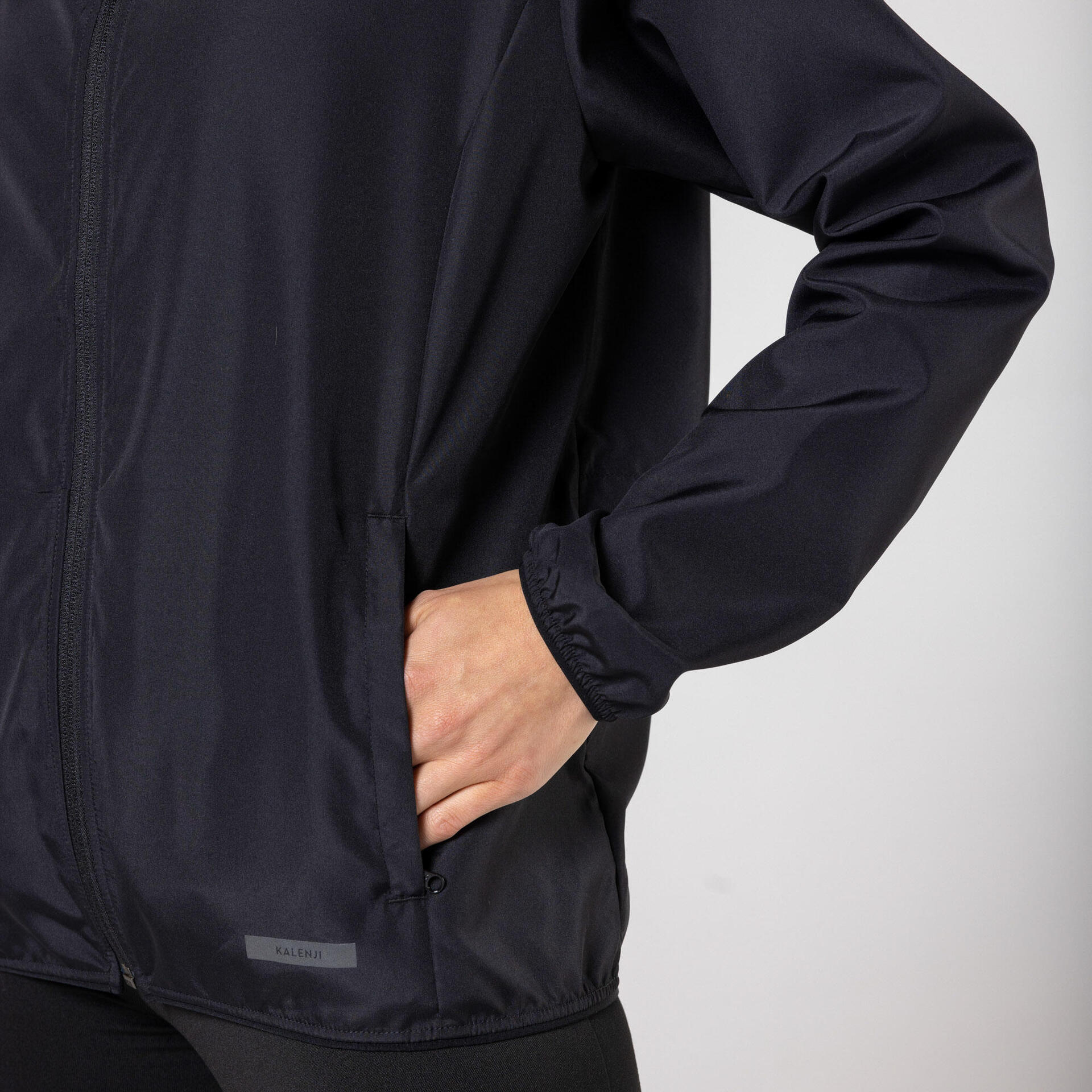 Women's windproof running jacket - KIPRUN Run 100 Wind - Black