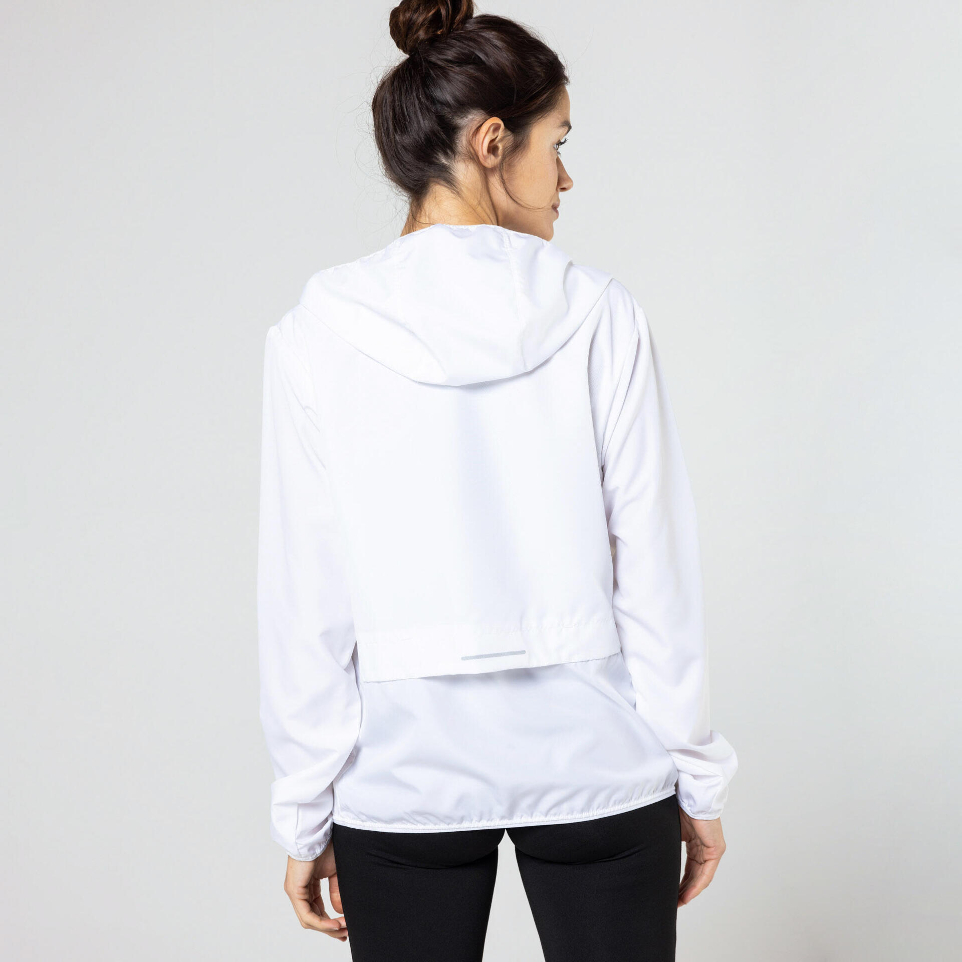 Women's Windproof running jacket - KIPRUN Run 100 Wind - White ultra