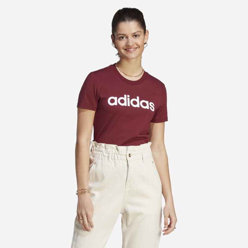 ДАМСКА ТЕНИСКА ЗА ФИТНЕС Adidas ЧЕРВЕНА Decathlon