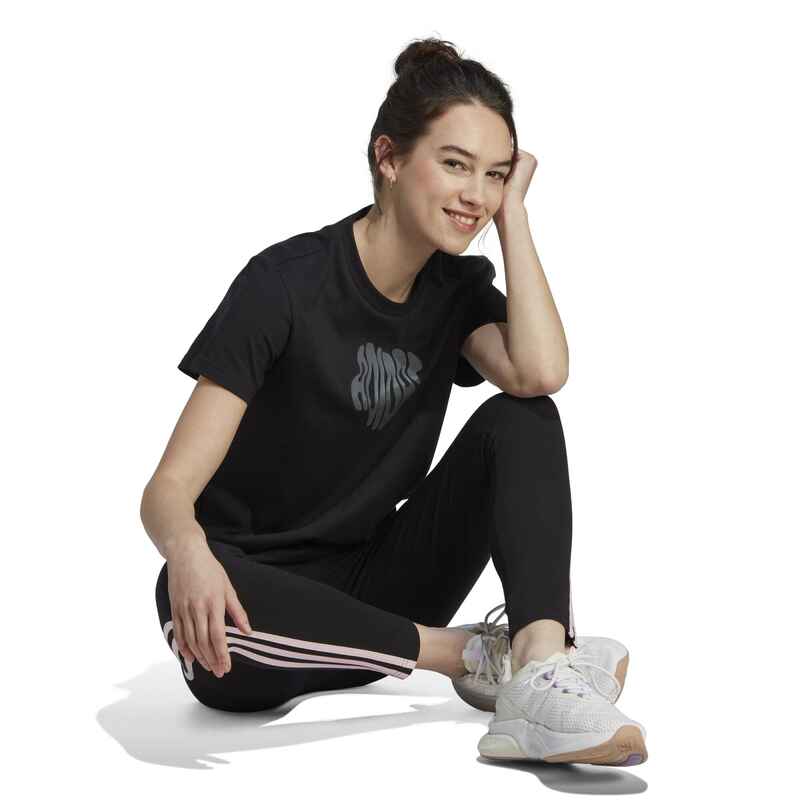 ДАМСКА ТЕНИСКА ЗА ФИТНЕС Adidas ЧЕРНА Decathlon