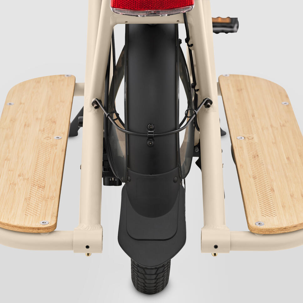 Rear Loading Electric Longtail Cargo Bike R500E - Beige BTWIN | Decathlon