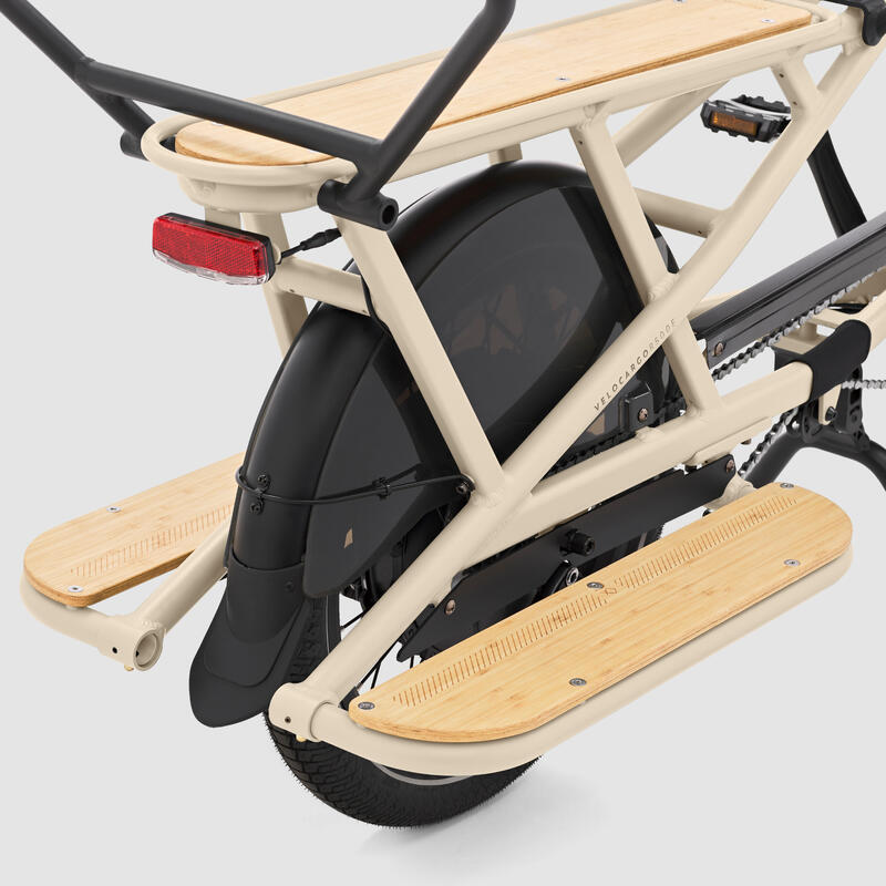 Rear Loading Electric Longtail Cargo Bike R500E - Beige BTWIN - Decathlon