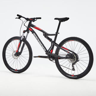 Bicicleta de montaña 27,5" doble suspensión Rockrider ST 530 S negro rojo | Decathlon