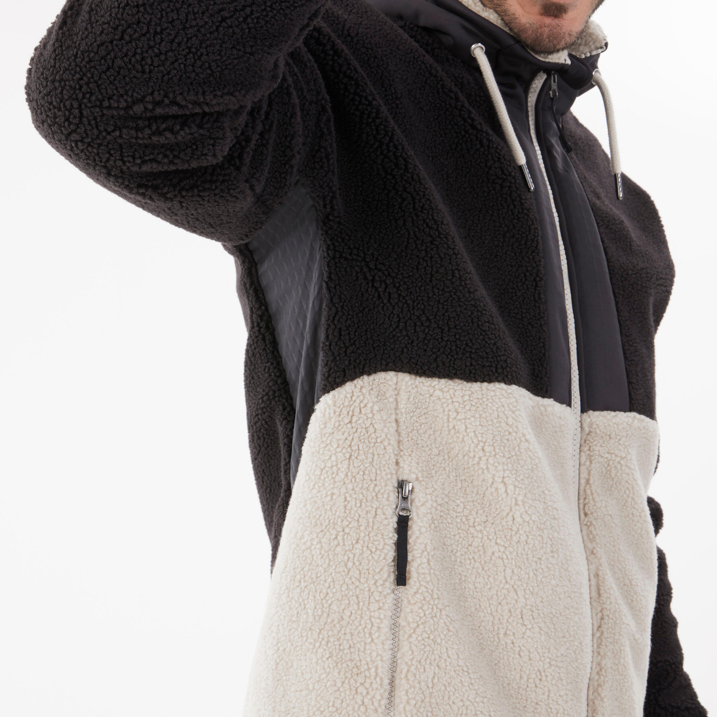 Veste en polaire à capuchon homme – SH 900 - Beige Lunaire, Noir Fum ...