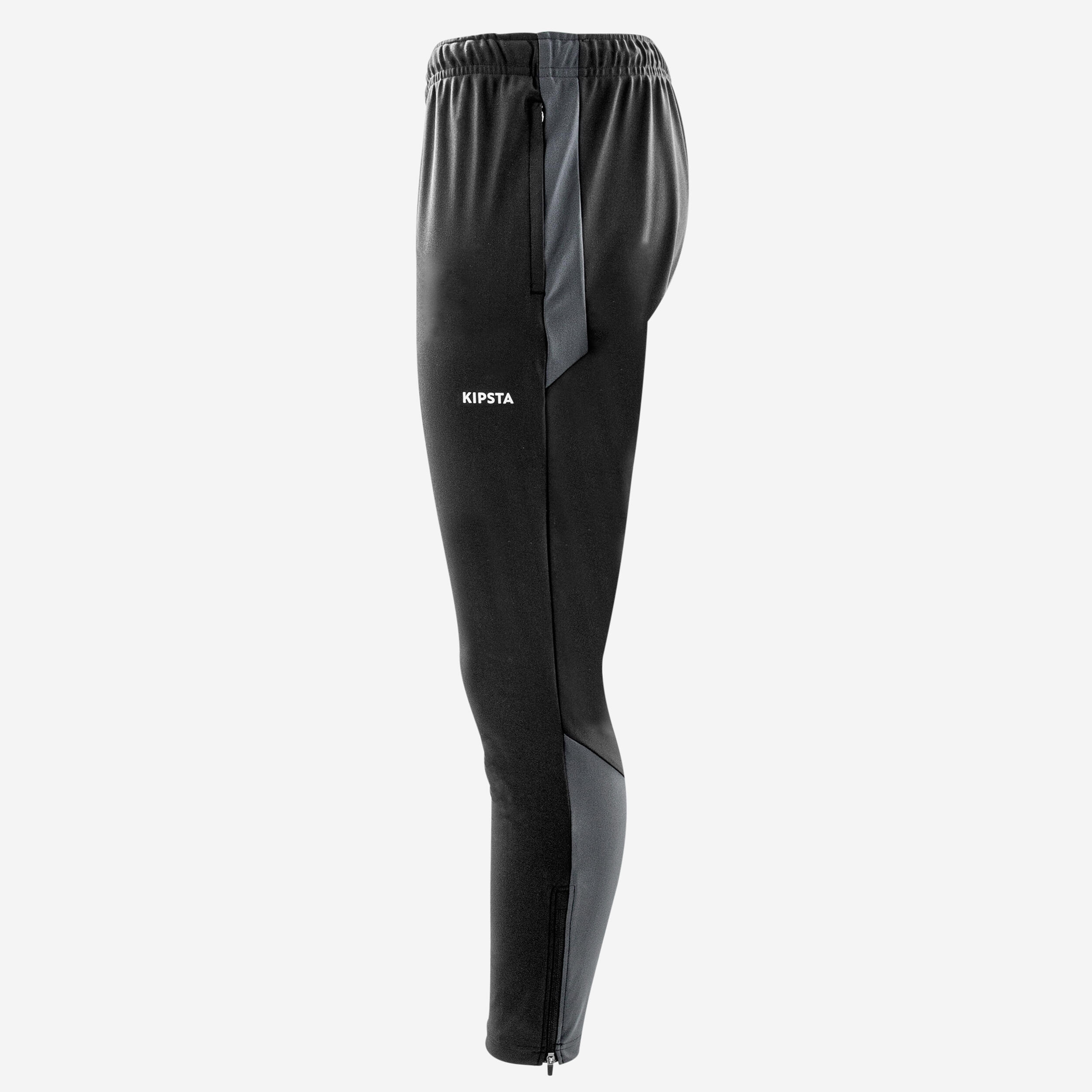 Kids' Football Tracksuit Bottoms - Carbon Grey and Black - Decathlon