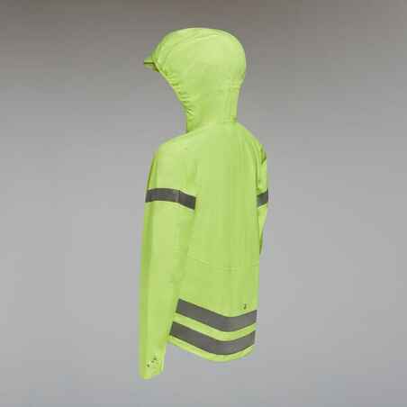 Kids' Hi-Viz Waterproof Cycling Jacket 500 - Yellow - Decathlon