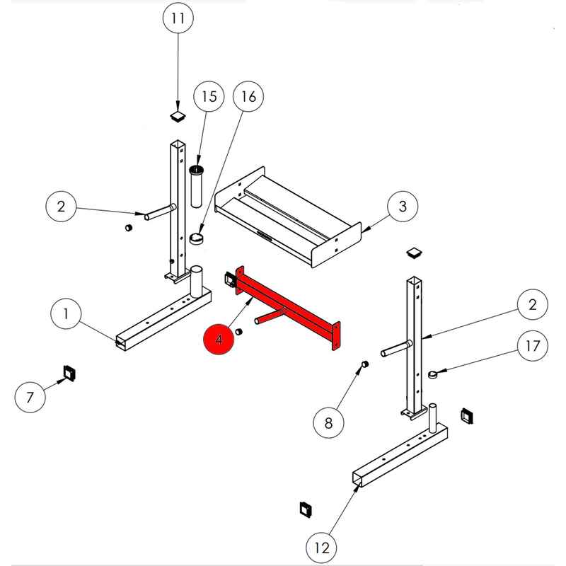 ТРЪБА ОТ ОСНОВАТА НА СТОЙКА RACK - DECATHLON