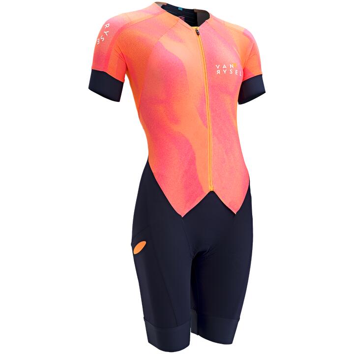 Combinaison Trifonction Ld Triathlon Femme Navy Orange Van Rysel