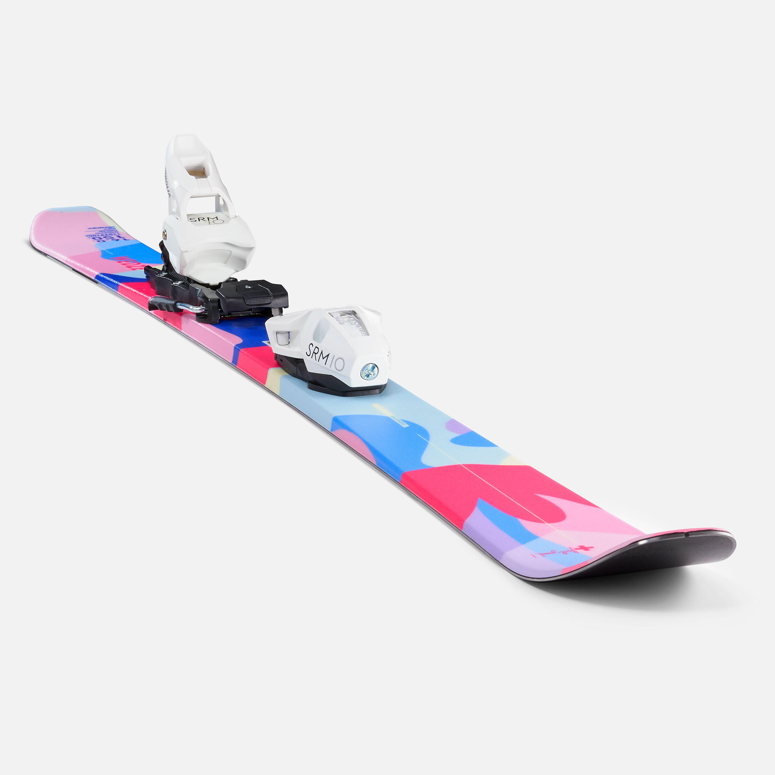Skis alpins avec fixations femme – Cross 150+ - Bleu Myosotis, Rose ...