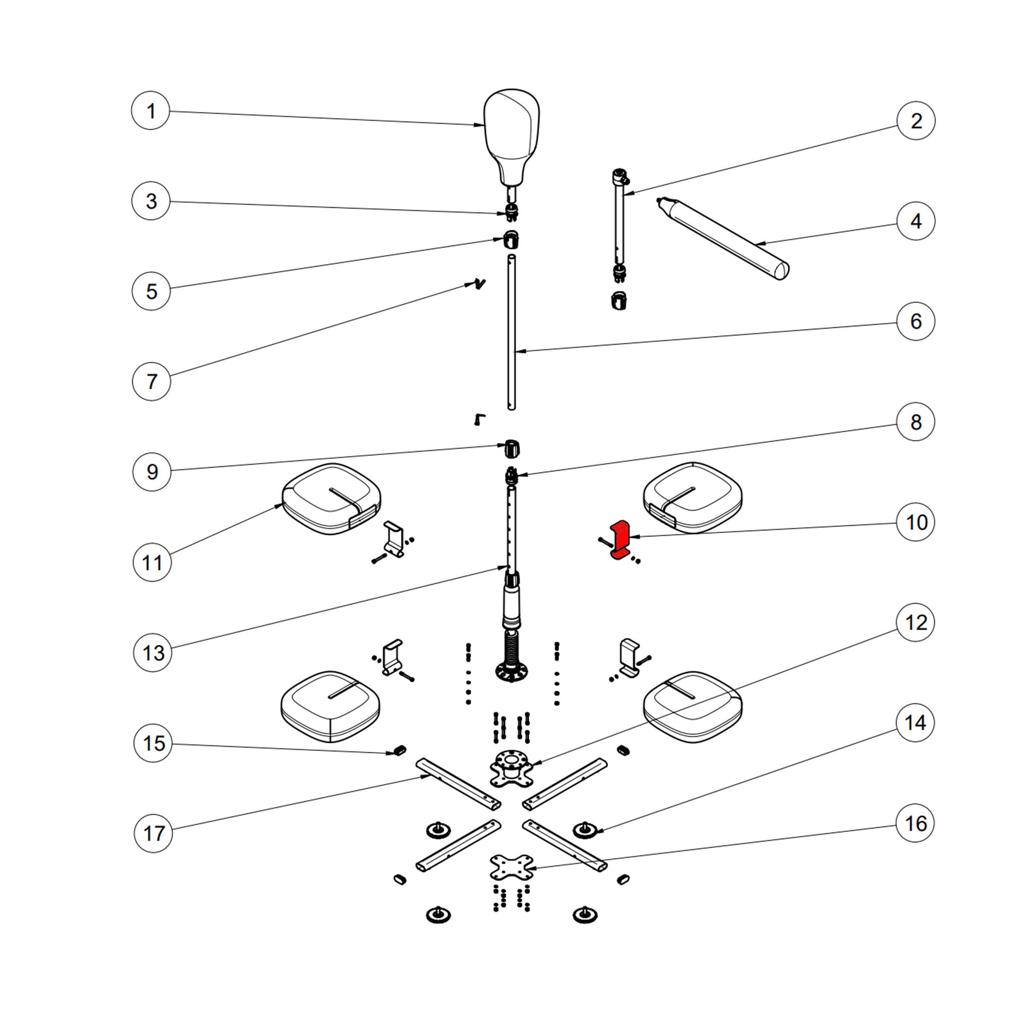 Water Bladder Bracket Boxing Spare Part Punching Ball + Reflex Bar ...