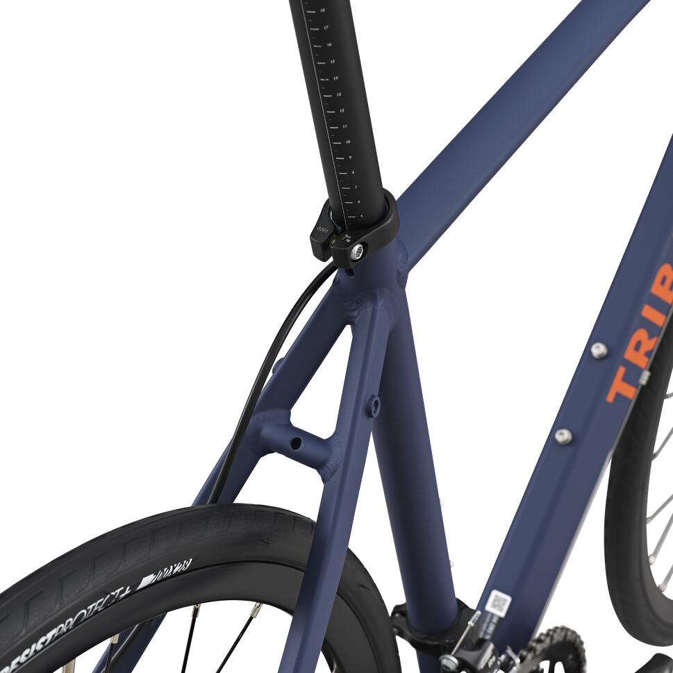 Vélo Route Cyclotourisme RC120 Flat Bar Disque Marine Orange TRIBAN ...