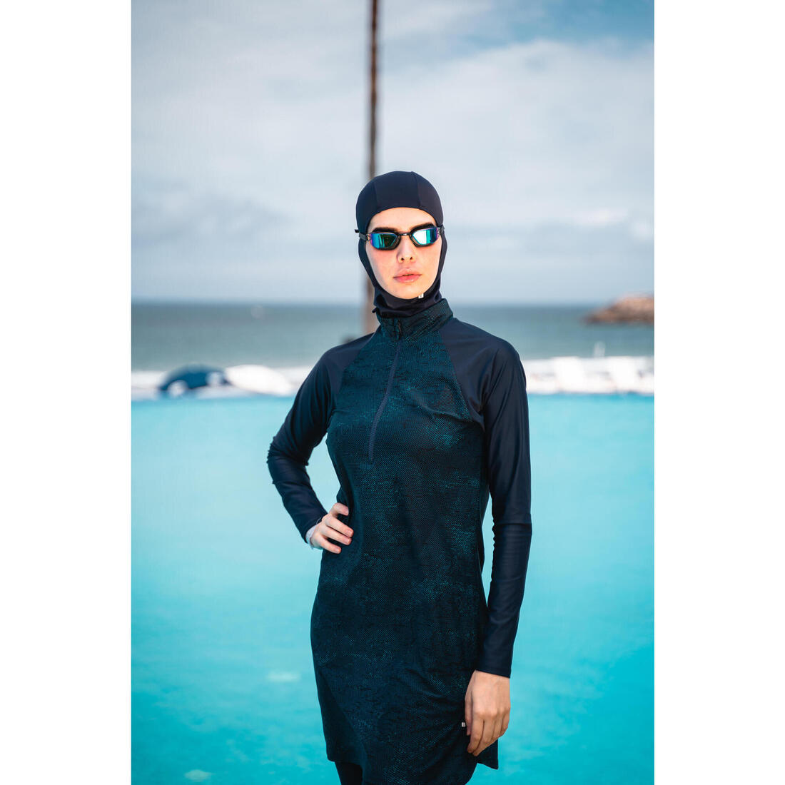 Burkini Mayo - Lacivert - 100 NABAIJI - Decathlon
