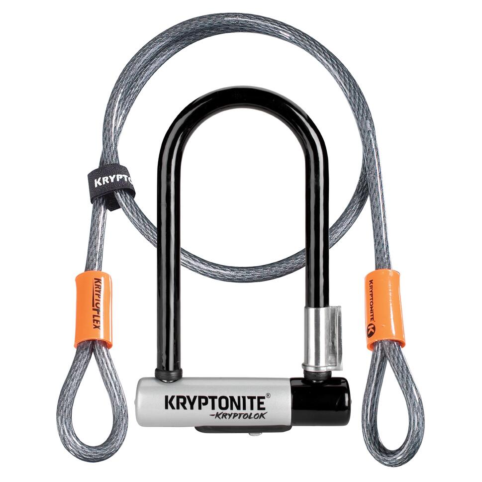 Kryptonite KryptoLok D Lock with 4 foot Krytoflex cable - Sold Secure ...
