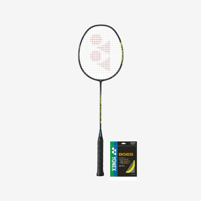 Racket Astrox CS Black/Yellow + BG 65 Strings YONEX - Decathlon