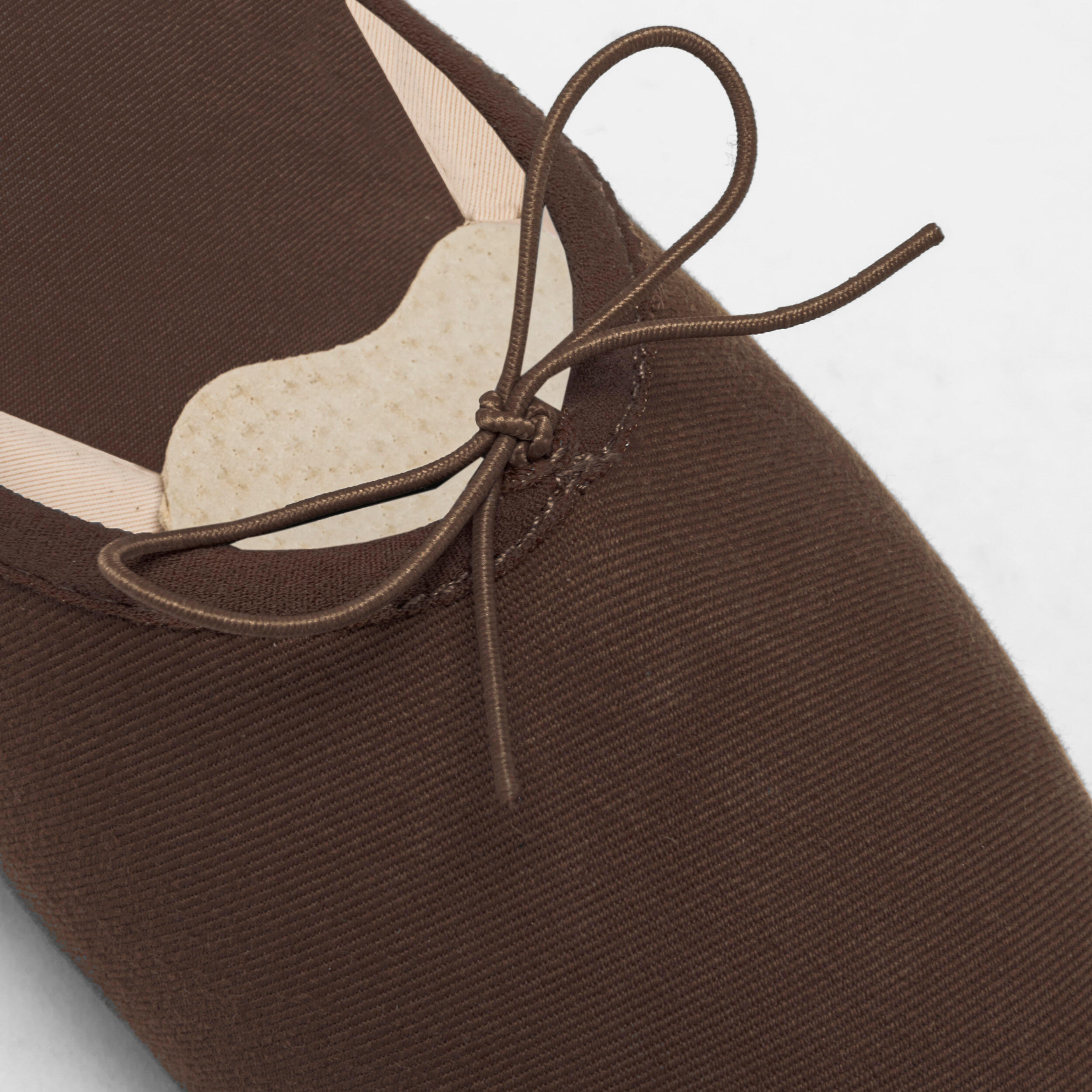 Women's Split-Sole Canvas Demi-Pointe Ballet Shoes - Chocolate - Decathlon