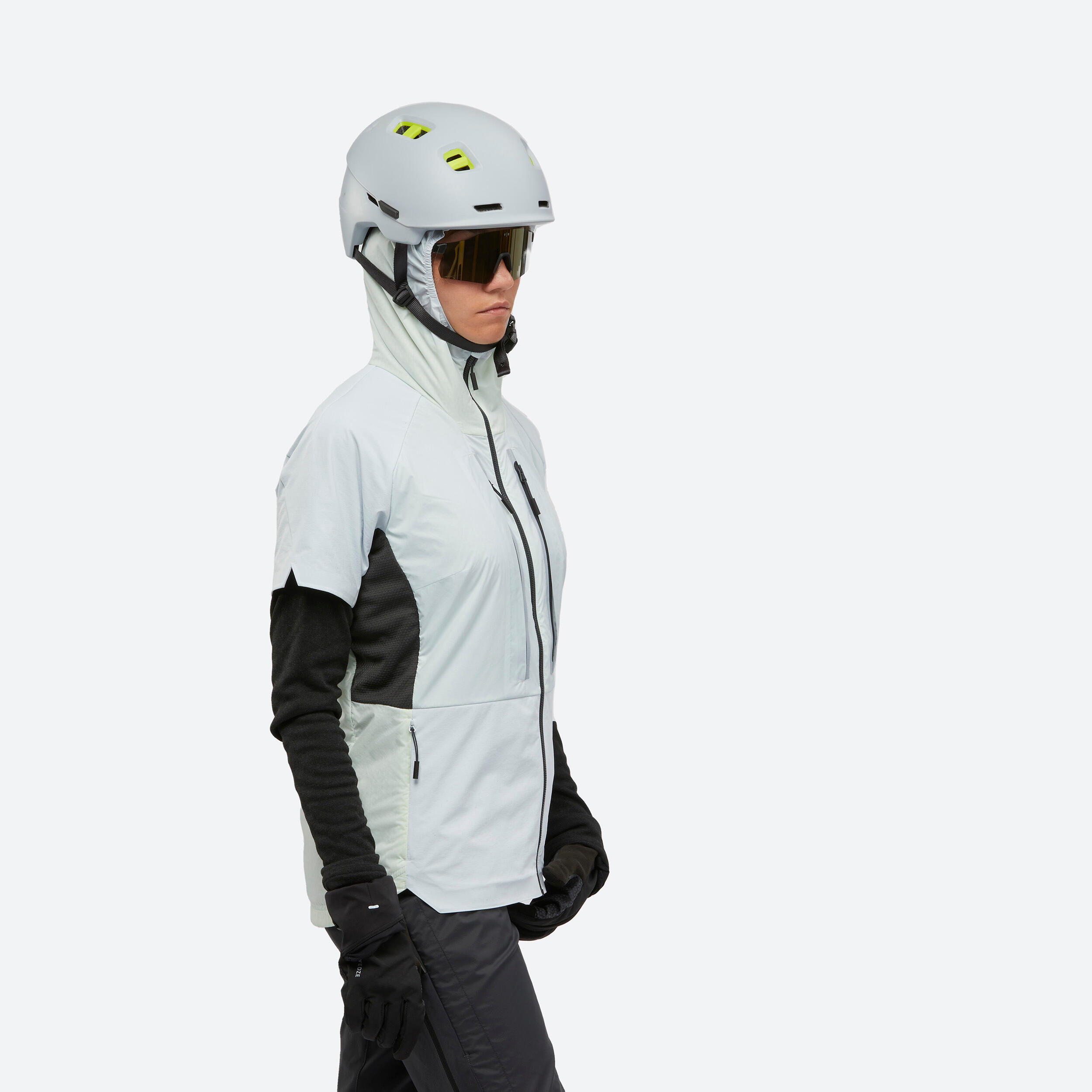 WOMEN'S X-COUNTRY SKIING PACER SHORT-SLEEVED GILET- ICY BLUE AND YELLOW ...