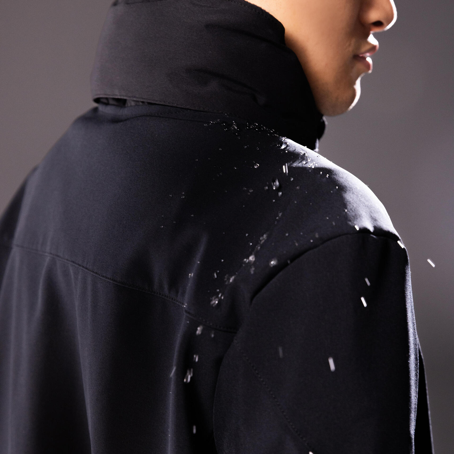 Men's Windbreaker Softshell Sailing Jacket With Hood 500 - Black