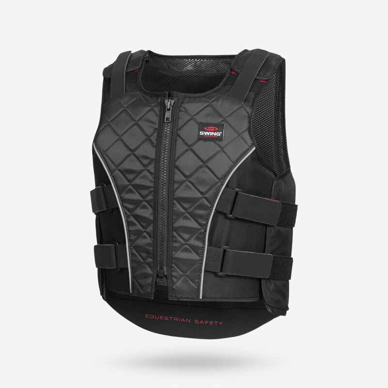 Adult Horse Riding Body Protector - Black - Decathlon