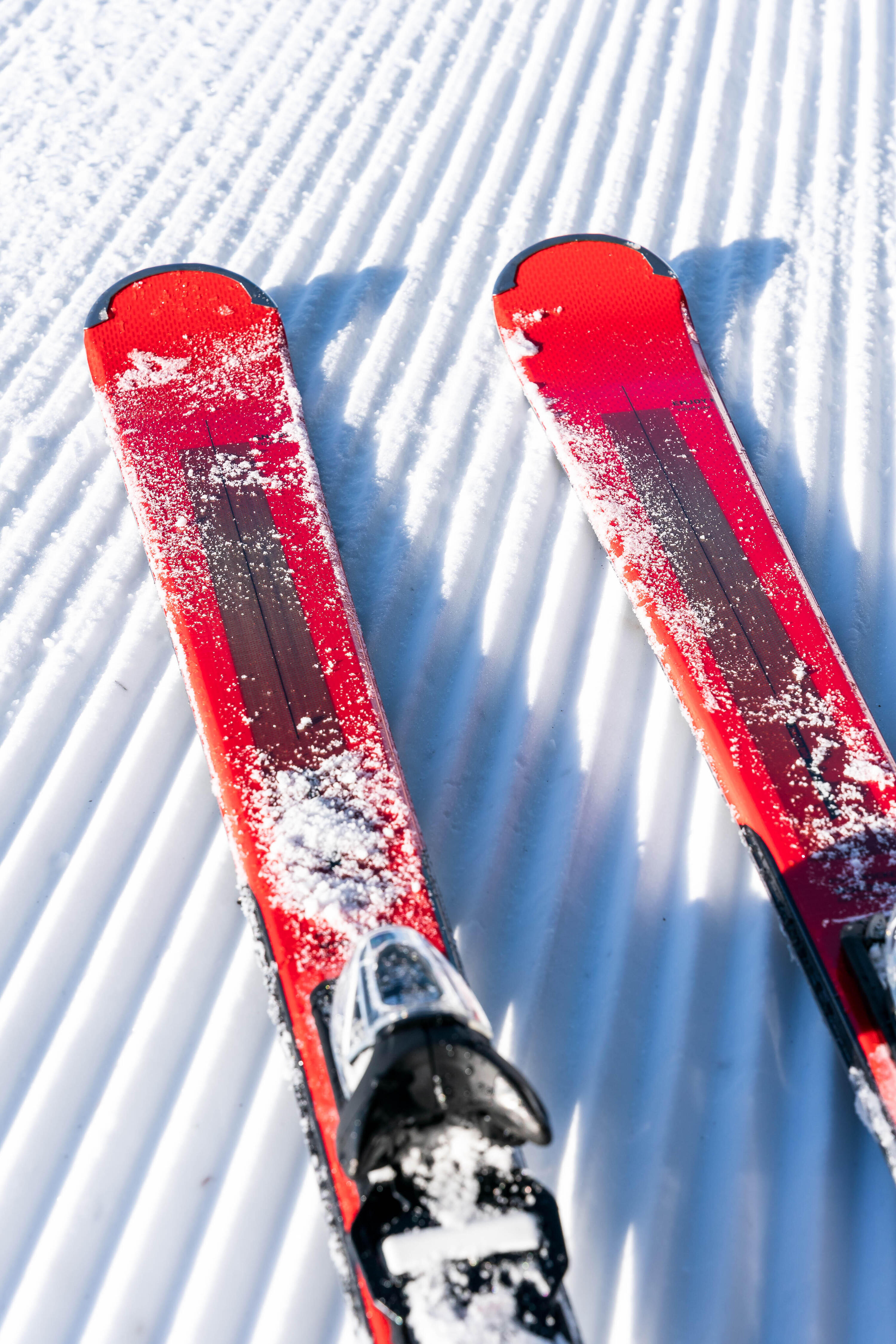 Men’s piste ski with bindings, Boost 500 - Red WEDZE | Decathlon