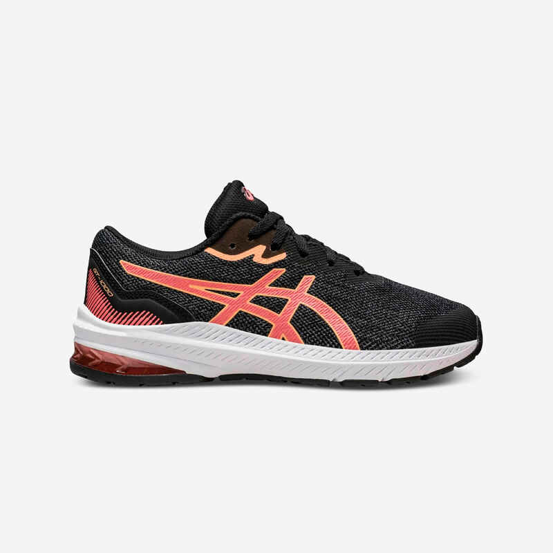 ASICS GT-1000 GIRLS' RUNNINS SHOES - BLACK/CORAL 23 - Decathlon