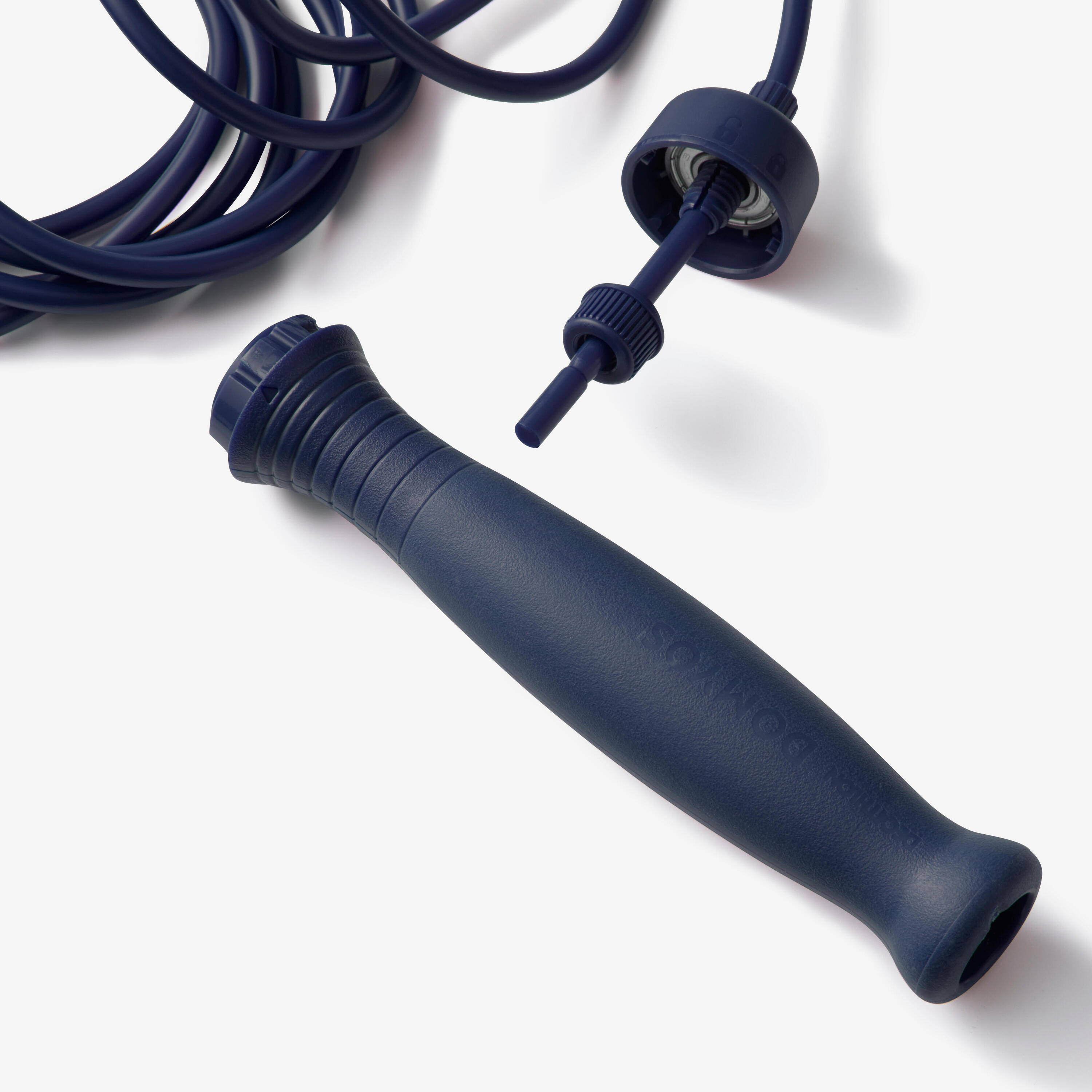 Jump Rope with Rubber Handles 3 m Adjustable Length - Dark Blue | Decathlon
