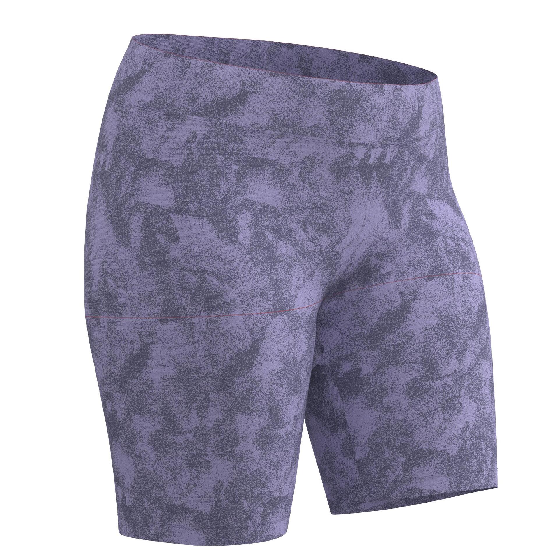 Women's Fitness Cycling Shorts 500 - Purple Print