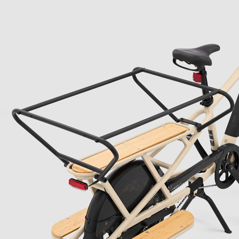 Rear Loading Electric Longtail Cargo Bike R500E - Beige BTWIN - Decathlon