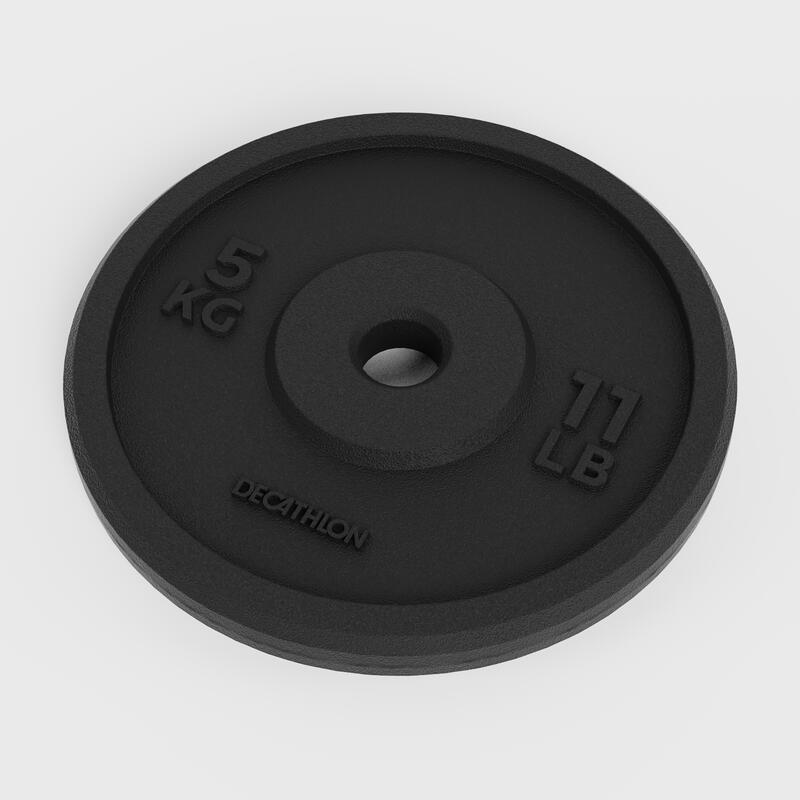 CORENGTH - Disc fontă parțial reciclată Bodybuilding 5 kg 28 mm | Decathlon